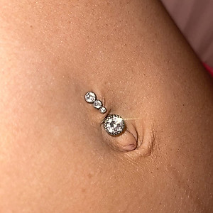 Longita belly button rings surgical steel belly brings for Women Heart Belly Piercing Jewelry