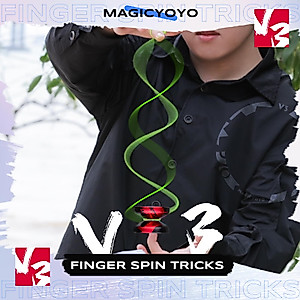 MAGICYOYO Professional Responsive Yoyo V3, Metal Yoyo for Kids Beginners Alloy Yoyo for Adults with KK Bearing + Bearing Removal Tool + Axle + Storage Bag + 12 Yoyo Strings (Black Red)