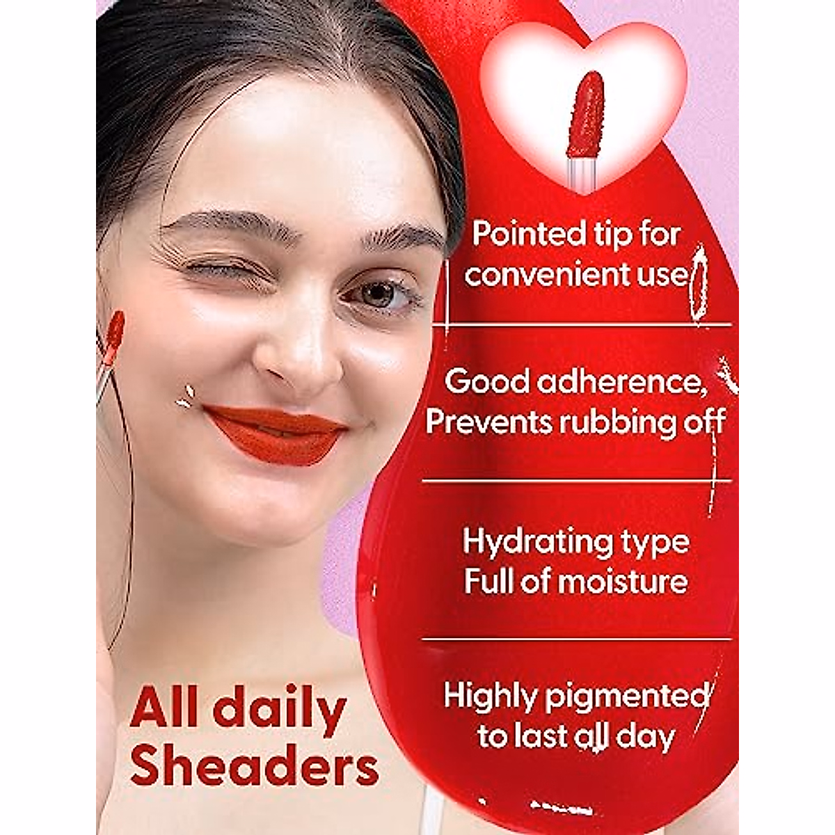 It'S SKIN Tincy All-Day Semi-Matte Lip Stain Tint 0.13oz (04 Bloodymary Red) - Non-Transfer | Smooth Satin Finish, Rich Pigmentation | Moisturizing, Comfortable Vivid Color for Lasting All-Day Beauty