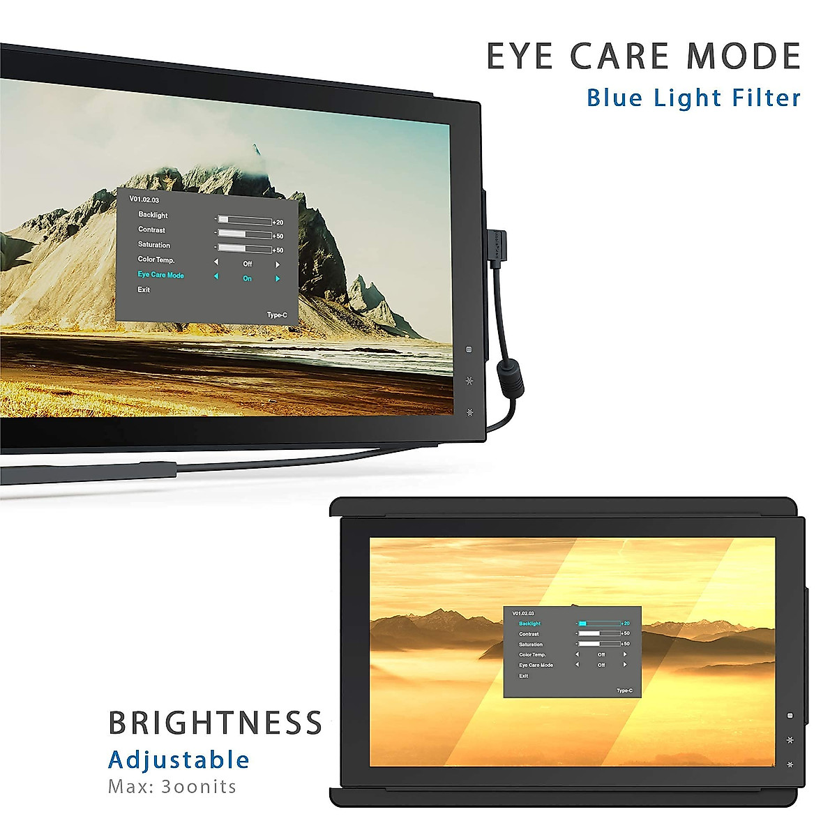 Trio Max Mobile Pixels Tri-Screen Laptop Monitor, 14'' Full HD IPS Dual Triple Monitor for laptops, USB C/USB A Portable Screen,Windows/Mac/OS/Android/Switch Compatible (2X Monitor and 1x Kickstand)