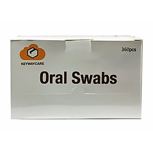 KEYWAYCARE Oral Swabs Disposable 360 Pcs Each Individually Wrapped Swabsticks Toothettes Mouth Swabs Sponge Dental Care Zigzag Wave Shaped 6 Color Multi-Color Soft Foam Oral Swabs