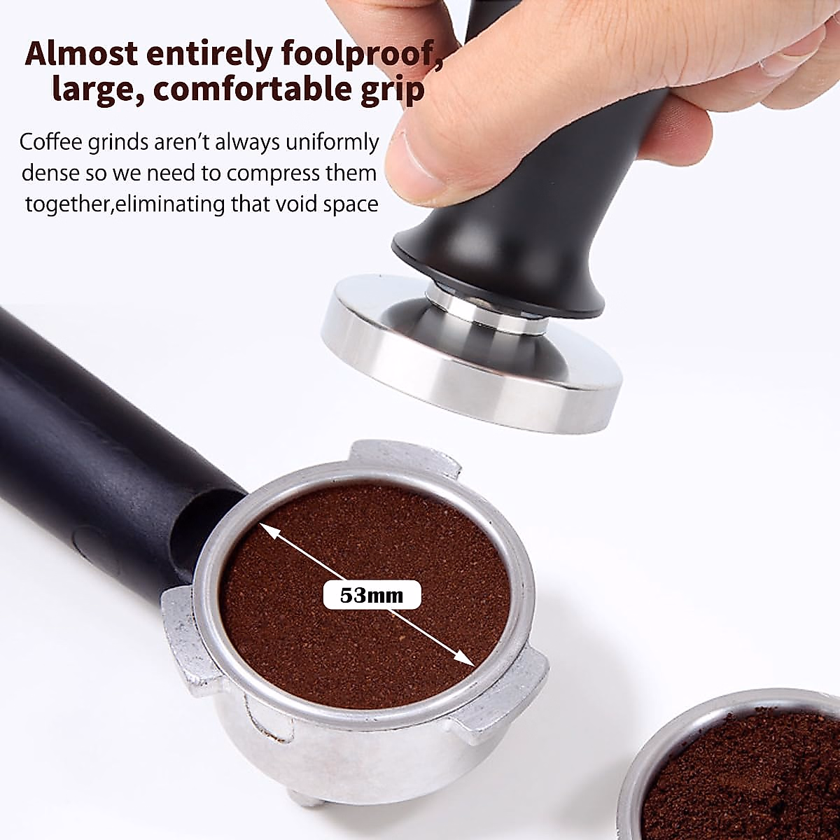 Espresso Tamper,Coffee Tamper with 30lb Calibrated Spring Loaded,53mm,54mm,Flat Stainless Steel Base Tamper for Barista,Espresso Accessories,Barista Tools