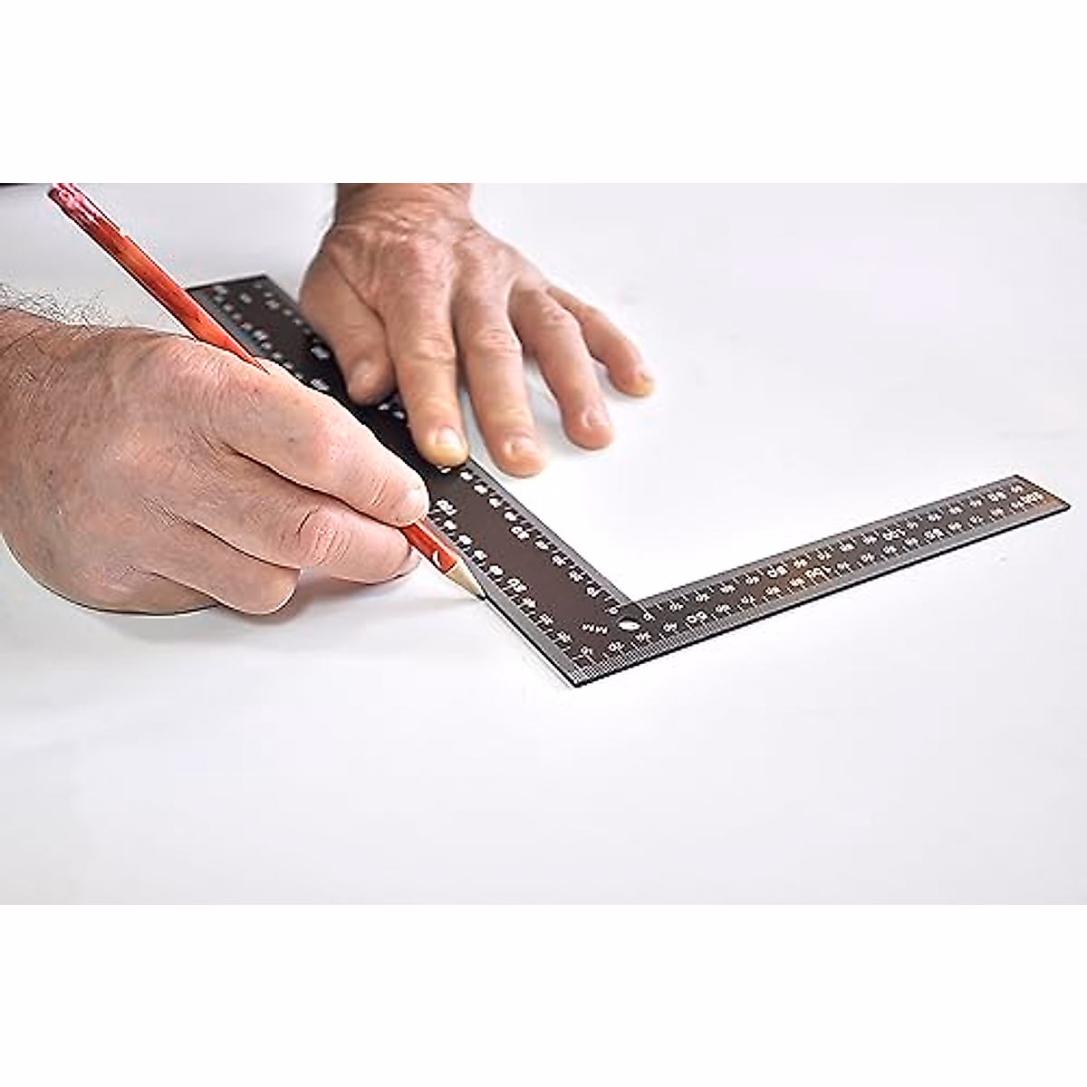 Kapro - 305 Carpenter and Framing Square - with 1/16” Increments - Features Conversion and Rafter Tables - Anodized Steel Blade - 8 X 12 Inch