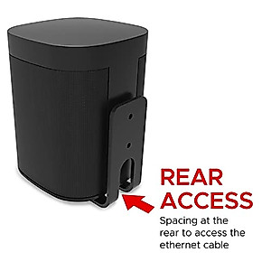 ONE, ONE SL & Play:1 Wall Mount Bracket, Black, Compatible with Sonos ONE, ONE SL & PLAY1 Speaker