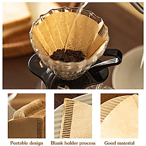 200 Count Coffee Filter, 02 Natural Unbleached Cone Coffee Filters Disposable Compatible with Pour Over Coffee Filter (2-4 Cups)