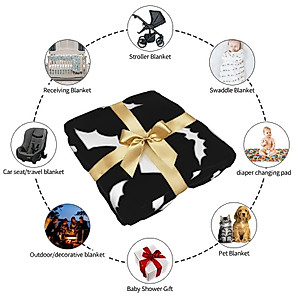 Halloween Bat Goth Baby Stuff Newborn Swaddle Blanket Soft & Cozy Gothic Receiving Baby Blankets Swaddle Wrap for Boys and Girls