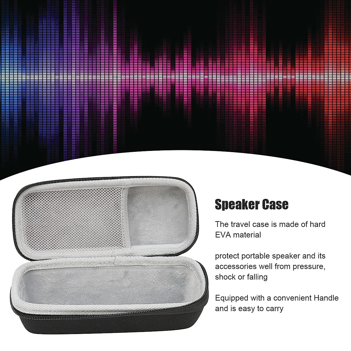 Speaker EVA Hard Case, Portable Travel Protective Carrying Storage Bag, with Handle and Inner Mesh Pocket, for Sonos Roam Smart Bluetooth Speaker