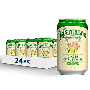 Waterloo Sparkling Water, Ginger Citrus Twist Naturally Flavored, 12 Fl Oz (Pack of 24) | Zero Calories | Zero Sugar or Artificial Sweeteners | Zero Sodium