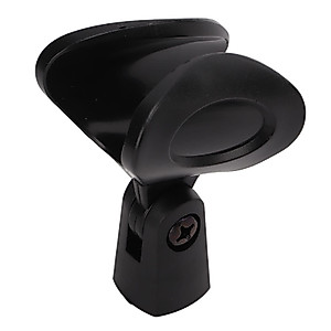 01 02 015 Microphone Clip, Wide Application 180° Rotatable Convenient Strong Toughness Microphone Holder Lightweight with 5/8in to 3/8in Screw for Wired Mic