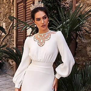 Aprince Rose Gold Round Crystal Tiaras and Crowns for Women, Tiaras for Girls Rhinestones Wedding Headband Tiara for Women The Crowns for Women Birthday Crowns Queen Crown Hair Accessories