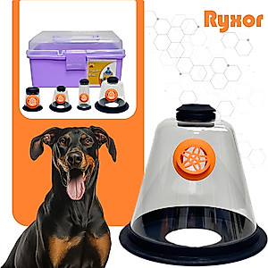 Ryxor Pet Oxygen Mask - 5 Sizes, 7 Feet Tubing - Veterinary Designed Breathing Aid for Dogs & Cats - Helps Relieve Breathing Distress from CHF, Tracheal Collapse, Asthma - Vet, EMS, Use（Purple）