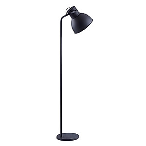 Versanora Aaron Modern Floor Lamp Tall Standing Light with Adjustable Shade for Living Room Reading Bedroom Office, 71 Inch Height, Black