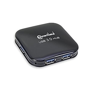 Syba USB 3.0 4 Port Pocket Size Hub with Power Adapter, Black Color (CL-HUB20126)