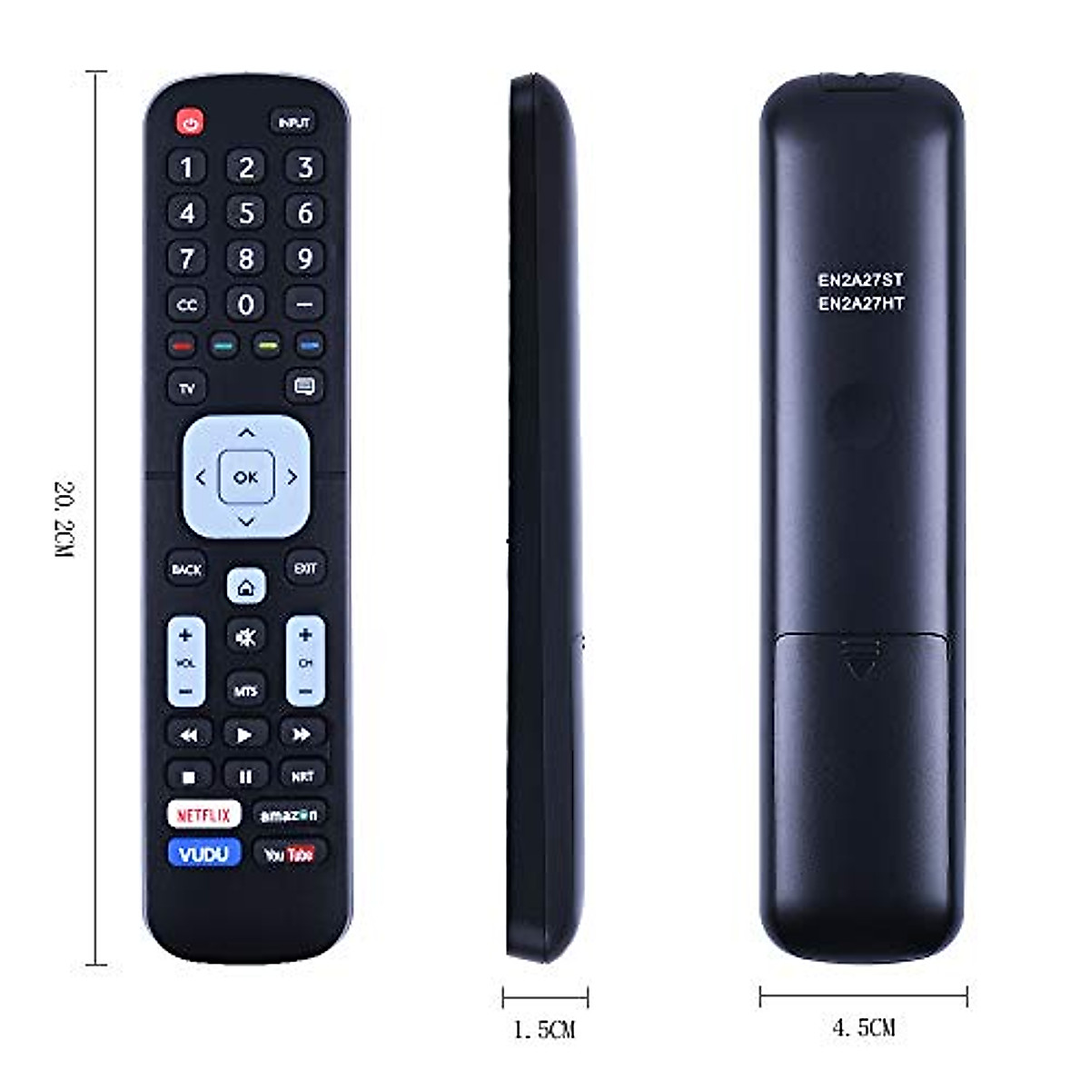 New EN2A27ST Replacement TV Remote Control for Sharp 4K Ultra LED Smart HDTV - LC-32P5000U / LC-40P5000U / LC-43P5000U / LC-50P5000U / LC-55P5000U / LC-60P6000U Television