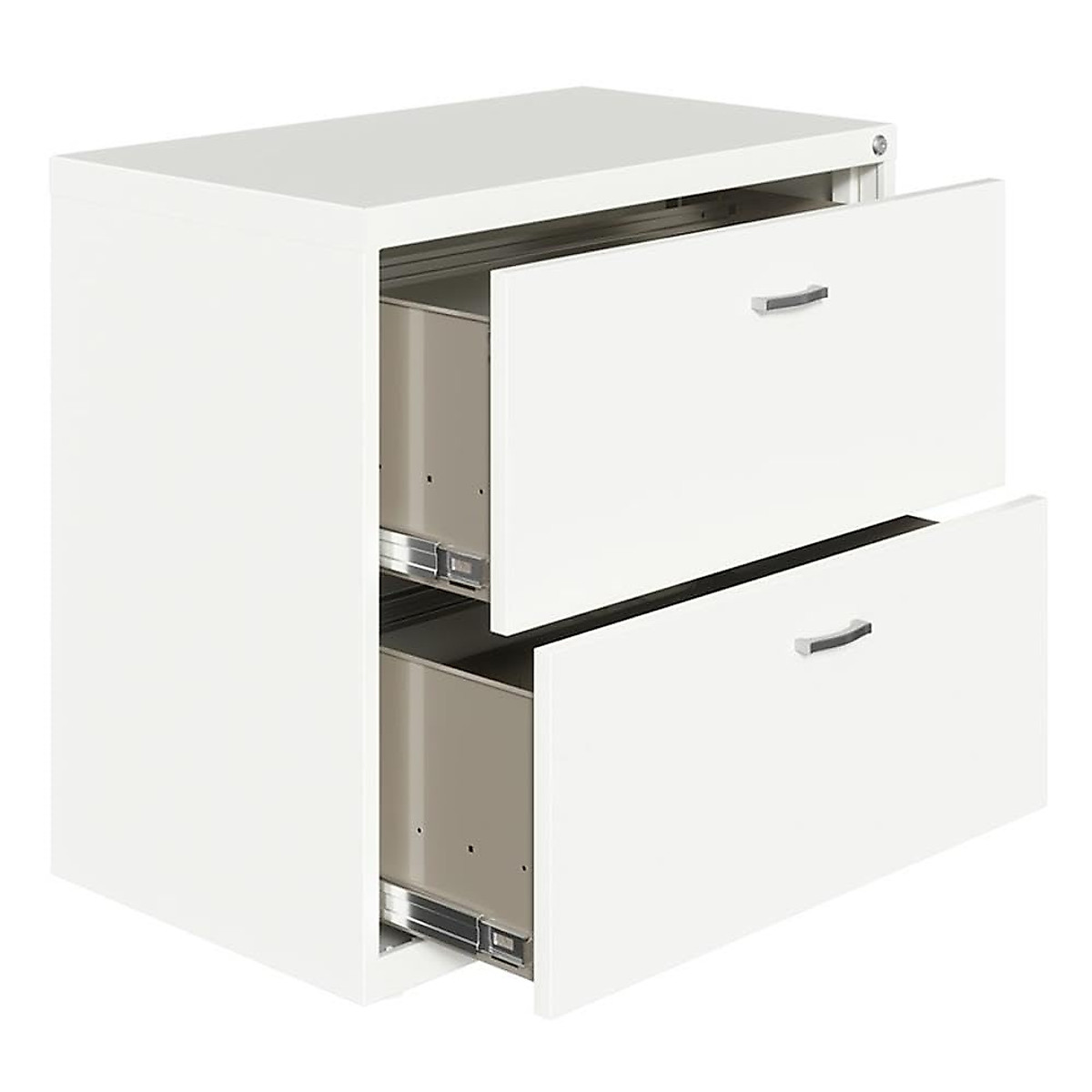 Hirsh Lateral Metal File Cabinet Set 30" W 2 Drawer White with Front/Back Rails
