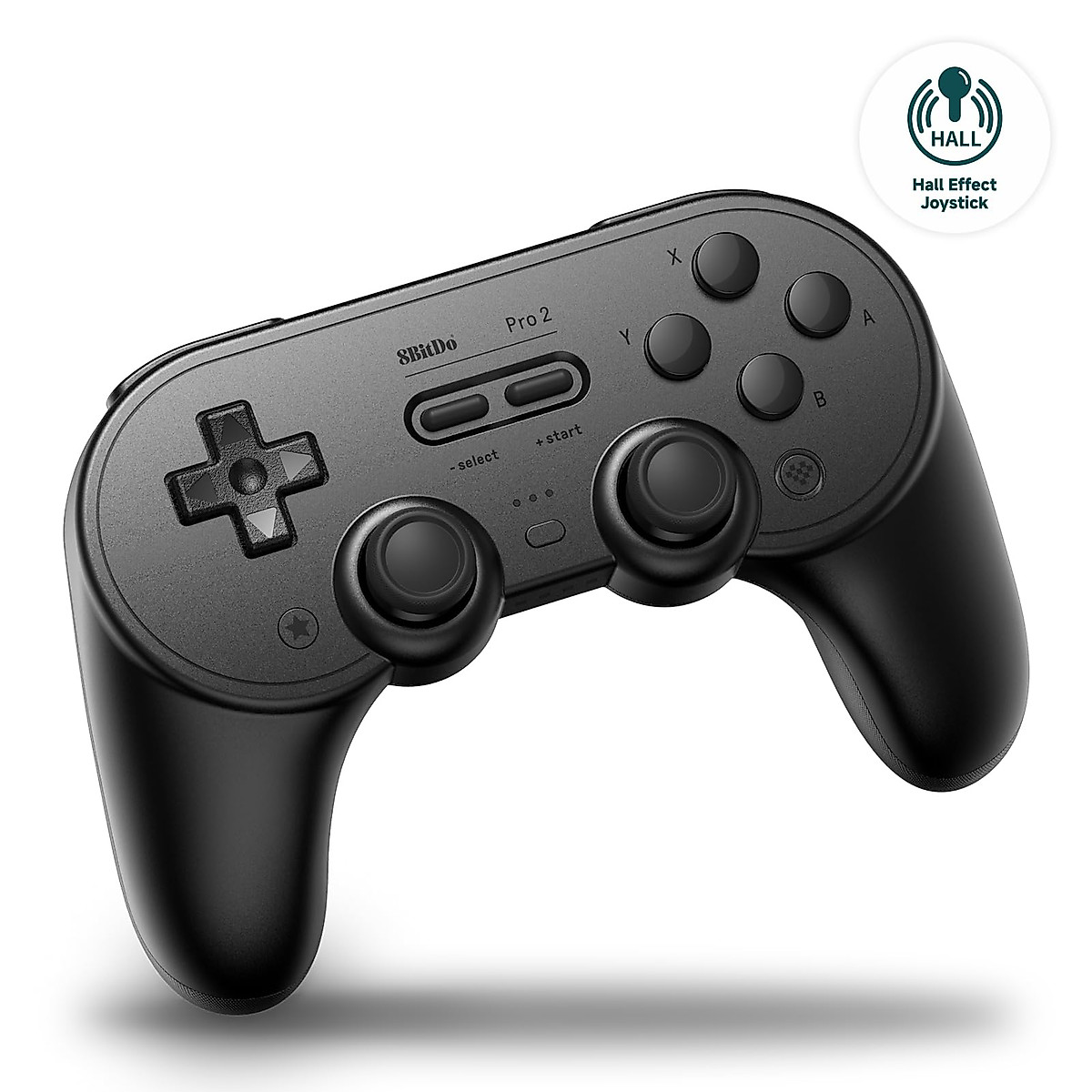 8Bitdo Pro 2 Bluetooth Controller - Hall Effect Joystick Update, for Switch, Windows, Apple, Android, Steam Deck, and Raspberry Pi (Black)