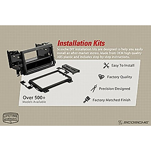 Scosche HA1716B Compatible with Select 2013-15 Honda Civic ISO Double DIN & DIN with Pocket Dash Kit