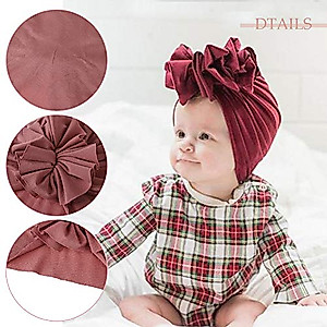 Happy Cherry 6 Pcs Baby Turban Knot Hats Newborn Infant Toddler Hospital Hat Cotton Head Wrap