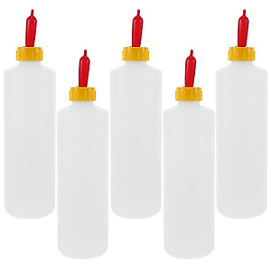 DOITOOL 5 Pcs 400ml Goat Bottles for Feeding Baby Goats,Lamb Nursing Lamb Feeding Bottle,Puppy Feeding Bottles,Small Animal Milk Drink Bottle,Plastic Milk Bottles for Newborn Animals