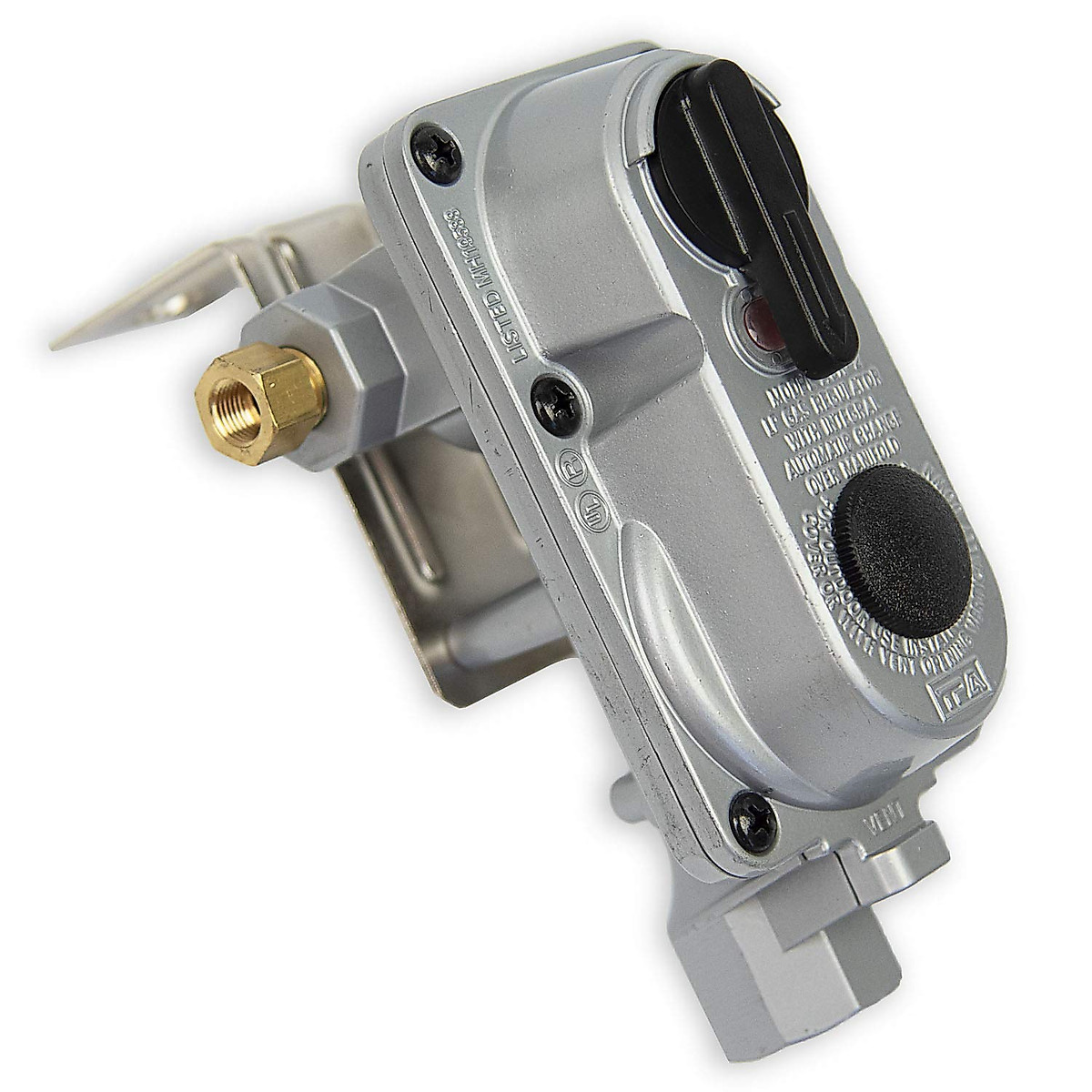 Flame King (KT12ACR6a) 2-Stage Auto Changeover LP Propane Gas Regulator With Two 12 Inch Pigtails For RVs, Vans, Trailers