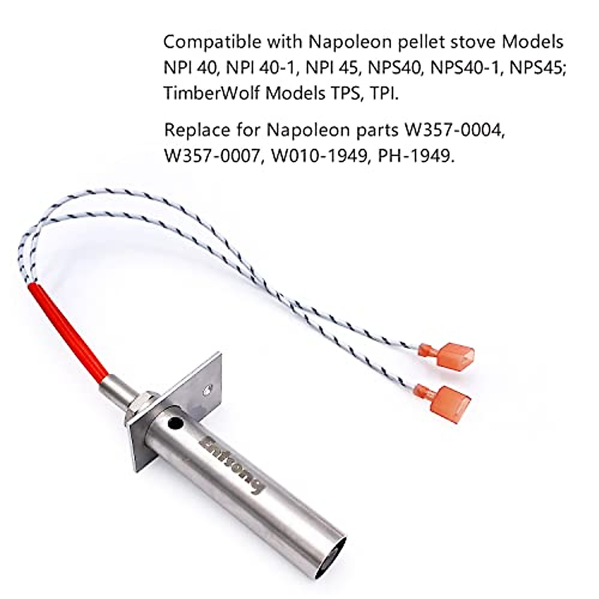 Replacement for Napoleon & Timberwolf Igniter with Housing Assembly W010-1949, Replaces Part W357-0007 for Napoleon Pellet Stove Ignitor