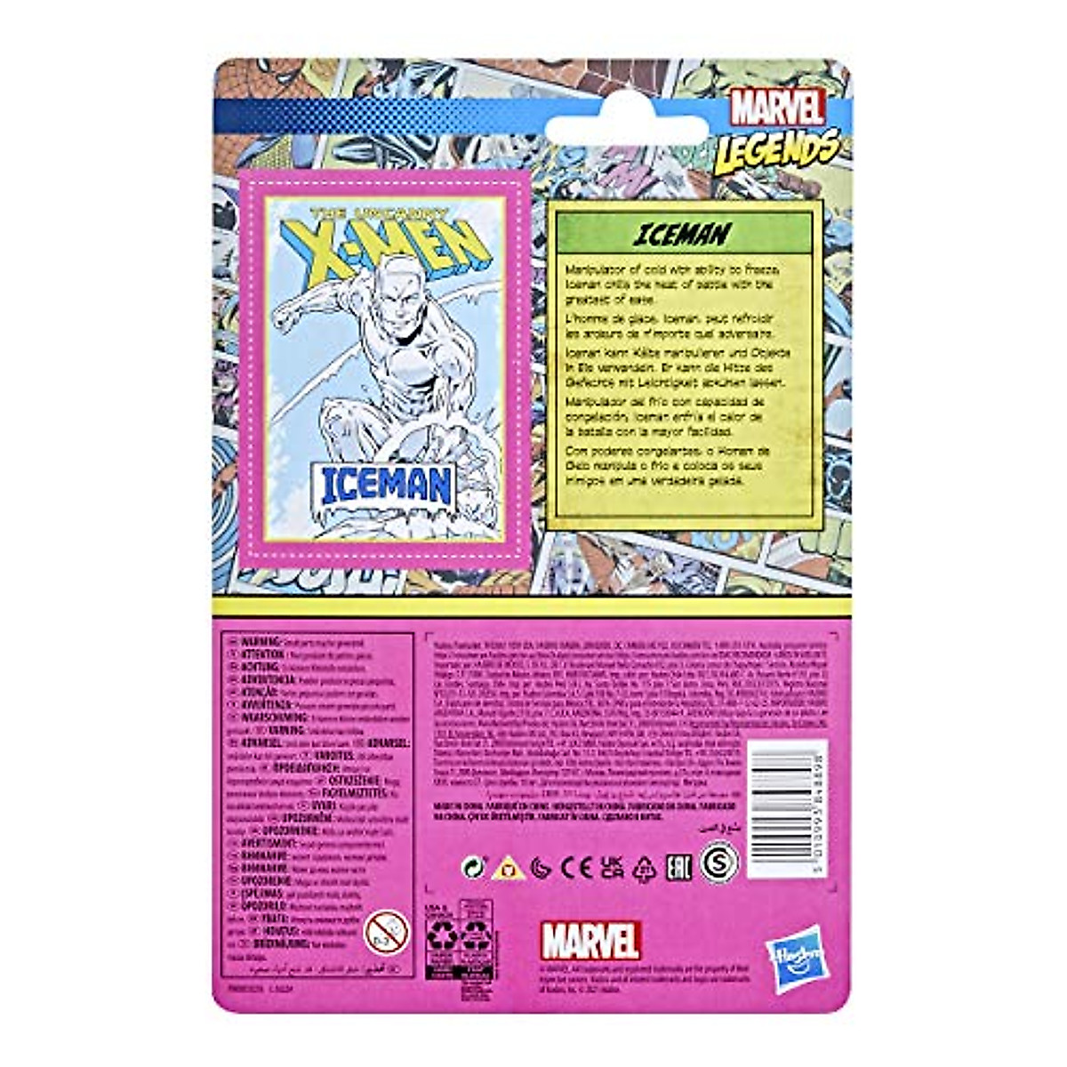 Marvel Hasbro Legends 3.75-inch Retro 375 Collection Iceman Action Figure Toy, Blue