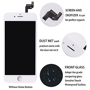 White Replacement LCD Screen Compatible with iPhone 6S Plus 5.5 Inch Display Digitizer Assembly Full Complete Front Glass with Repair Tools