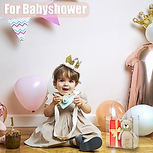 ZENFUN 80 Pack Clear Gift Bags with Handle, Reusable Party Favor Bags, Plastic Gift Bags Transparent Gift Wrap Bags Bulk for Thanksgiving Christmas, Party Favor Wedding Shopping Retail(6.3 x 5.9 x 2.7 Inch)