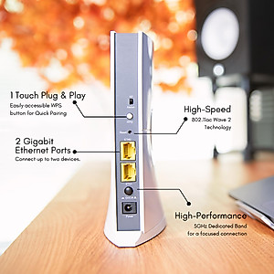 NexusLink Gaming Router Extender, Optimized for Online Play, Streaming, and VR, High-Speed AC1750, MU-MIMO for Low Ping, Single Unit