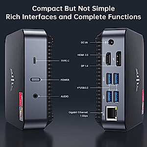 KAMRUI AMD Ryzen 7 3750H Mini PC, Windows 11 Pro 16GB RAM 512 GB SSD Micro Desktop Computers, Radeon RX Vega 10 Graphics, DP 4K Dual Screen, Small Form Factor for Office, Video Editing, Light Gaming