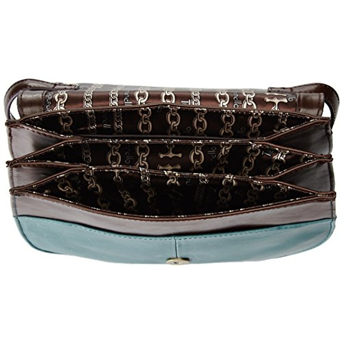 Tignanello Boho Classic Vintage Leather Saddle Bag, Juniper/Dark Brown