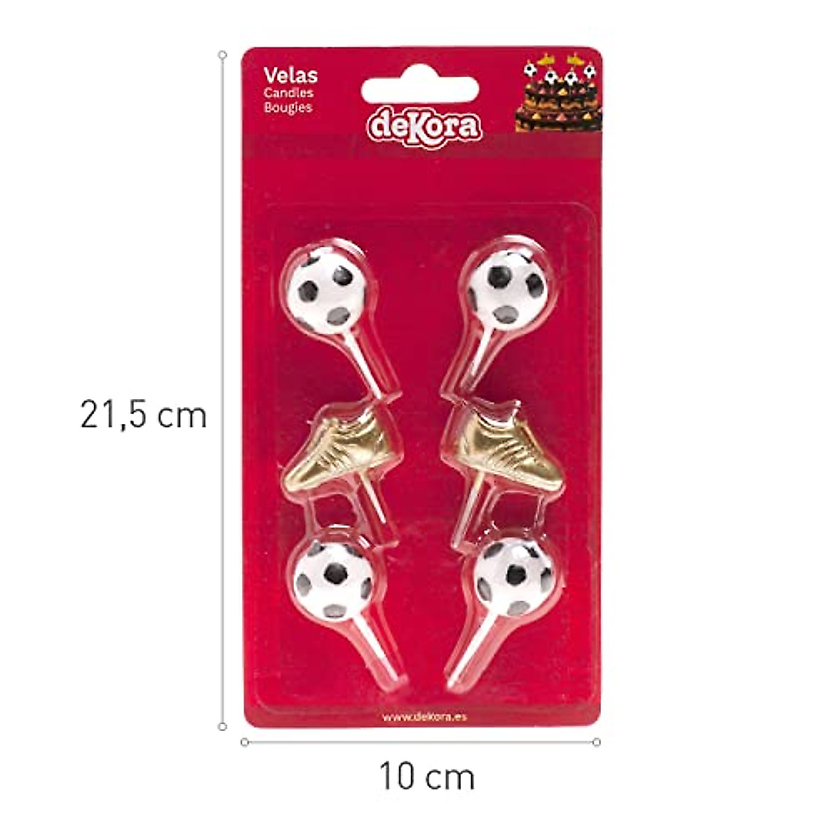 Dekora - Football Candles for Birthday Cake - Football and Golden Boot