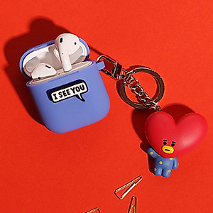 BT21 New Official Merchandise - Apple Airpods Figure Silicone Case with Figure Keyring Keychain (KOYA)