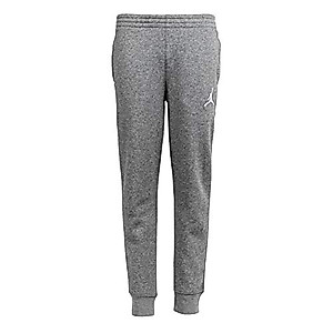 Nike Jumpman Boy's Tapered Logo Fleece Joggers (Heather Grey, Medium)
