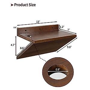 Sivapleso Floating Nightstand Wall Mounted Modern Floating Wood Shelves Bedside Tables Desk for Living Room, Bedroom, Kitchen, Office 13''L x 7''W