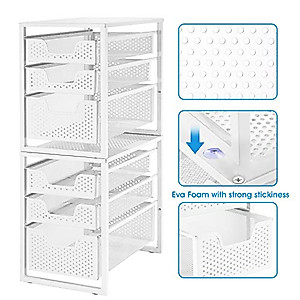 Simple Trending 3-Tier Under Sink Cabinet Organizer with Sliding Storage Drawer, Desktop Organizer for Kitchen Bathroom Office, Stackbale,White