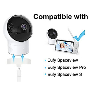 2 Pack Flexible Clip clamp Mount for Eufy Spaceview, Spaceview Pro and Spaceview S Baby Monitor Mount No Tools or Wall Damage Required Baby Monitors Holder Baby Camera Stand for Crib