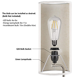 Wireless Charger Table Lamp, Bedside Lamp with USB Port and Wireless Charging Pad, Nightstand Lamp with Round Flaxen Fabric Shade for Bedroom Living Room College Dorm Office, Satin Nickel