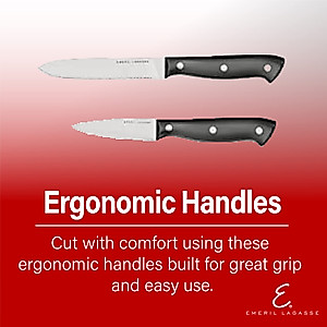 Emeril Lagasse 6-Piece Knife Block Set (Natural) - Emeril Cutlery Set with Stamped Blades - Perfect Kitchen Knives for Produce & Sandwiches