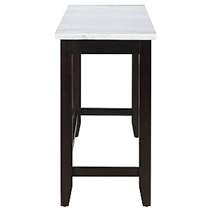 Coaster Home Furnishings Toby Rectangular Marble Top Counter Height Table Espresso and White