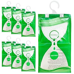 Wardrobe Dehumidifier Hanging Bags,7 Packs Moisture Absorber Deodorate Moistureproof Desiccant Use for Kitchen Bathroom Wardrobe,Closet Dehumidifier Bags