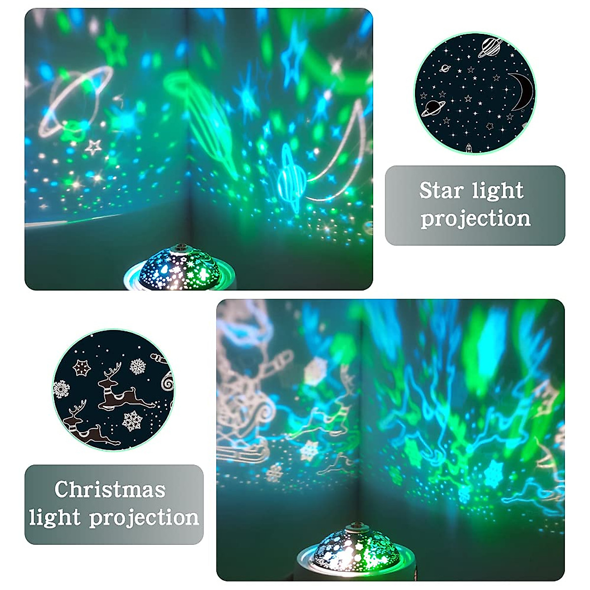 SHUYUNI Humidifiers for Kids & Baby Bedroom, 630ml Portable Cool Mist Humidifiers, 360° Rotation Projector, 6-Color Starry Night Light, Whisper-Quiet, Waterless Auto-Off, BPA Free, Christmas Gift