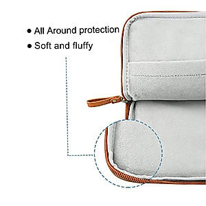 MOSISO Laptop Sleeve Bag Compatible with MacBook Air/Pro, 13-13.3 inch Notebook, Compatible with MacBook Pro 14 inch 2023-2021 M2 A2779 A2442 M1, PU Leather Padded Bag Waterproof Case, Brown