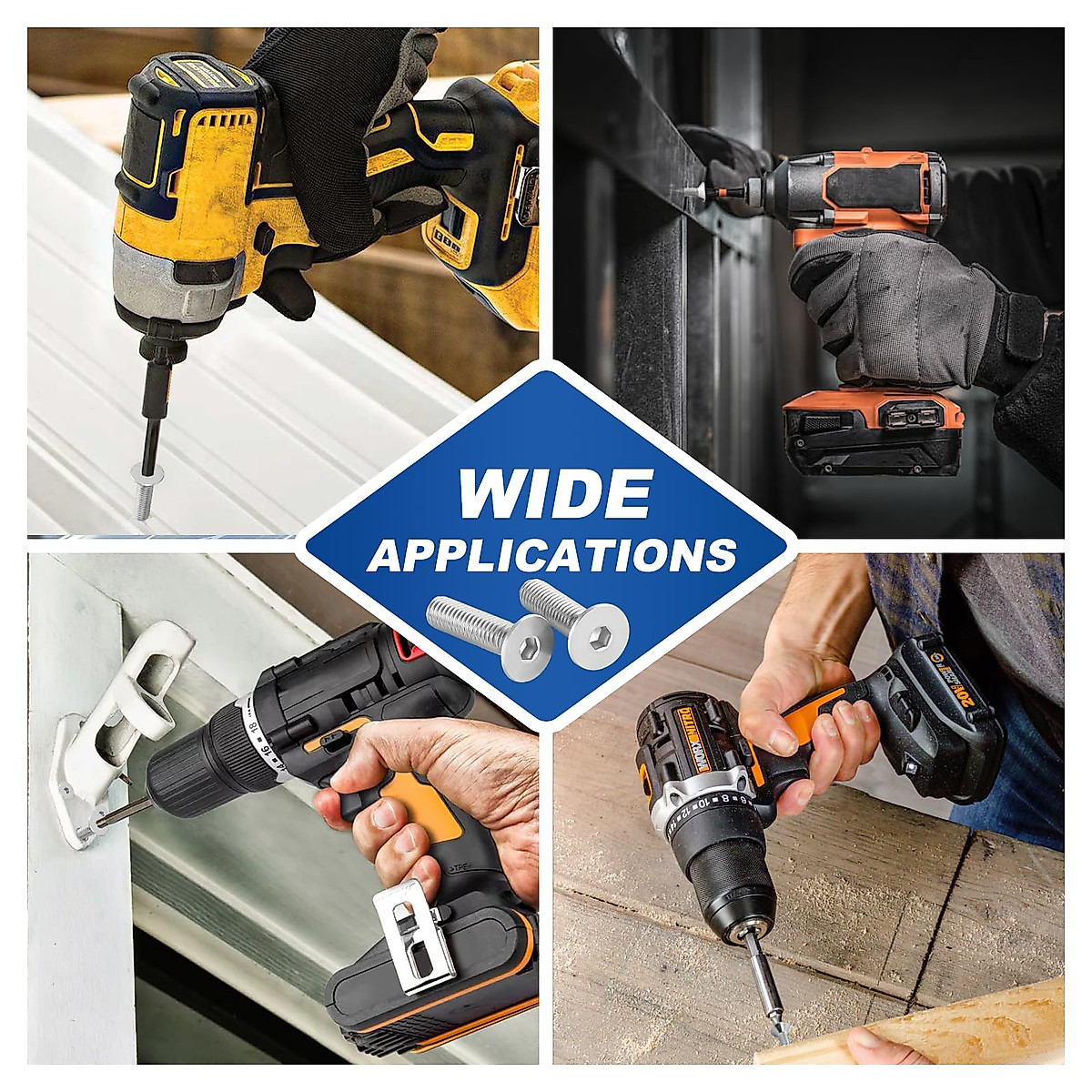 1/4-20 x 1/2" Flat Head Socket Cap Screws Countersunk Bolts, 304 Stainless Steel 18-8, Bright Finish, 25 PCS