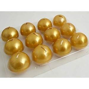 Biedermann & Sons Metallic Ball Candles, Box of 12, Gold, 1.5-Inch Diameter