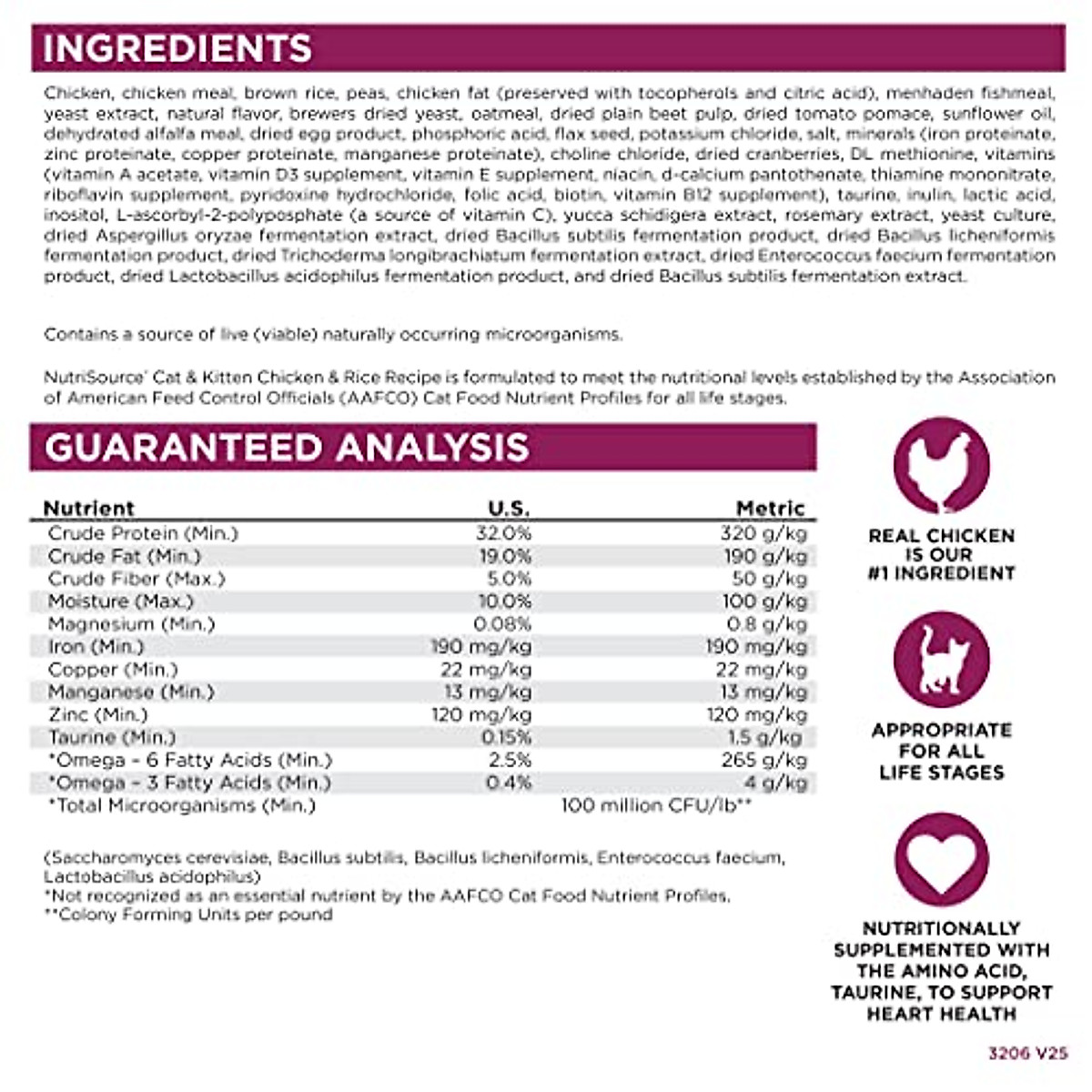 NutriSource Cat & Kitten Food, Made with Chicken and Rice, with Wholesome Grains, 6.6LB, Dry Cat Food