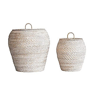 Bloomingville AH0324 Rattan Baskets, White