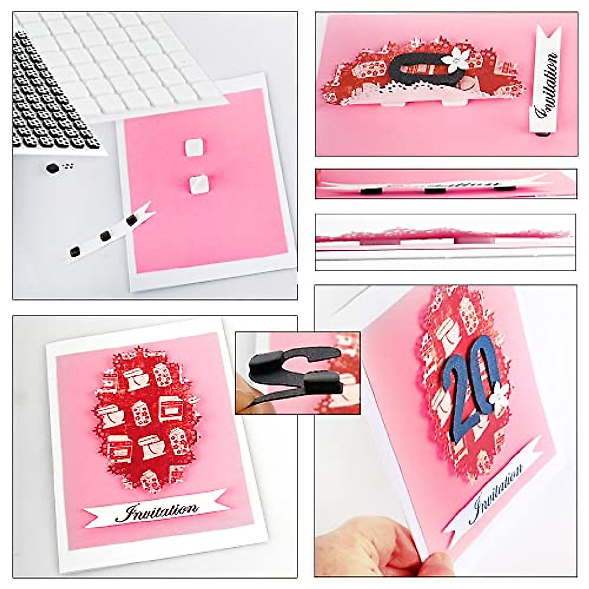 Scrapbook Adhesives by 3L Scrapbook Adhesives, Permanent Pre-Cut 3D Foam Squares, White, Mixed Variety (Pack of 217)