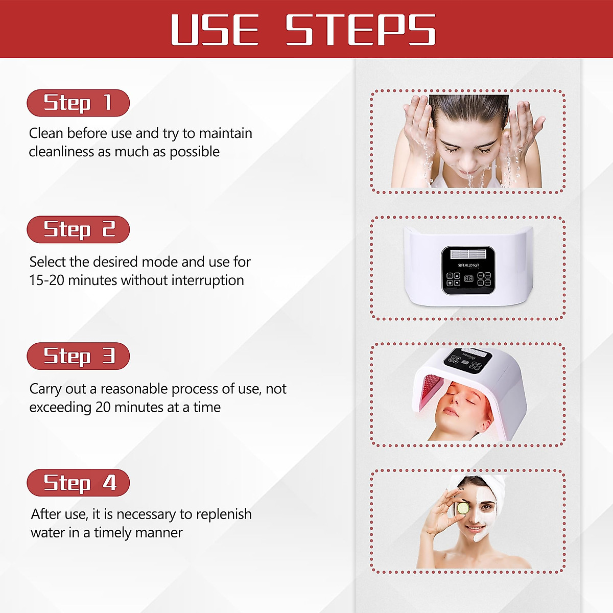 SJFEHLLD Red Light Therapy for Face,Led Face Mask Light Therapy,7 Color LED Therapy Light Facial Skin Care Mask,LED light therapy mask