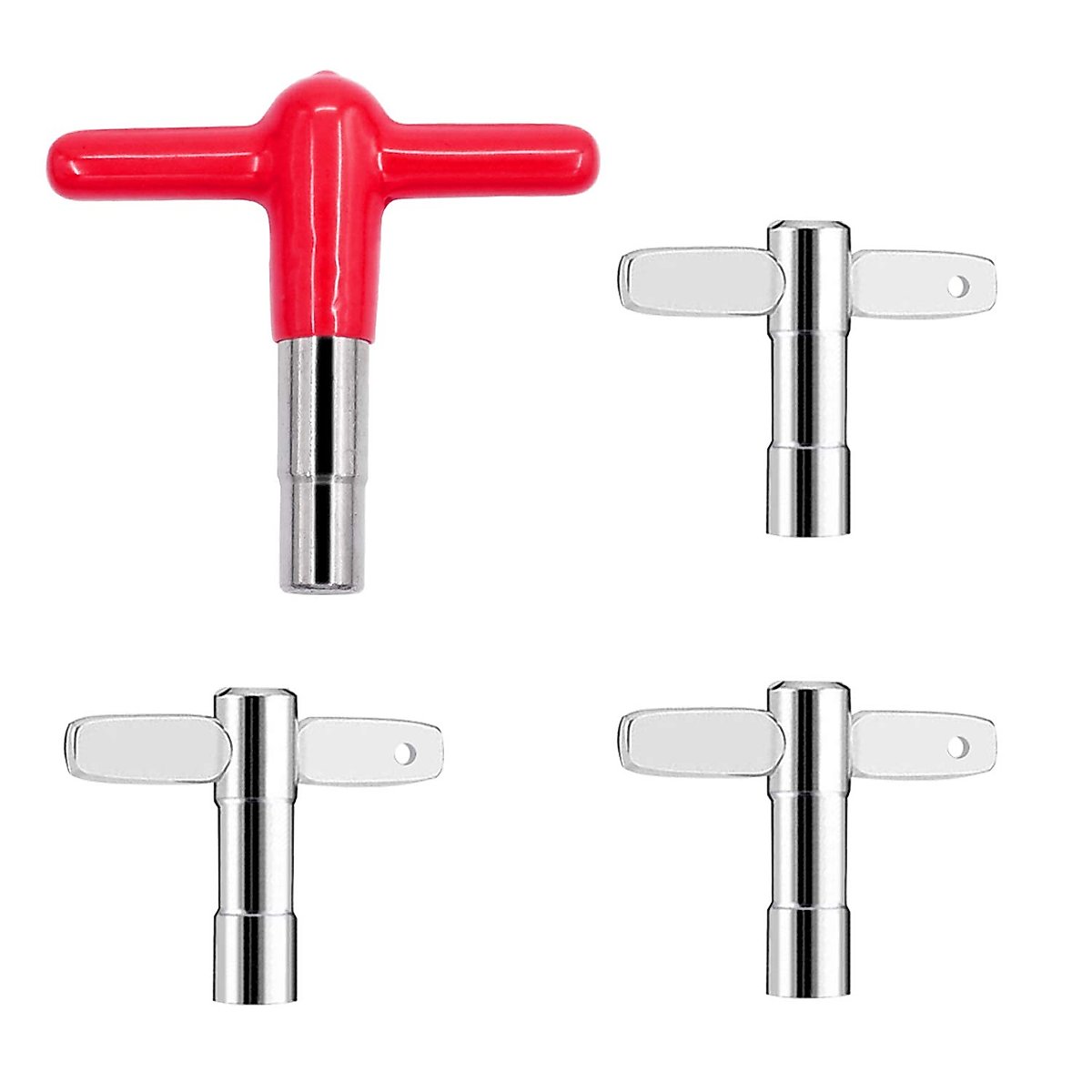 EASTROCK High Torque Drum Keys Pack of 4 with More Advanced Material Rubber And Plastic Handles Drum Key,Durable Tool Drum Torque Tuning Key With Hole(Red)